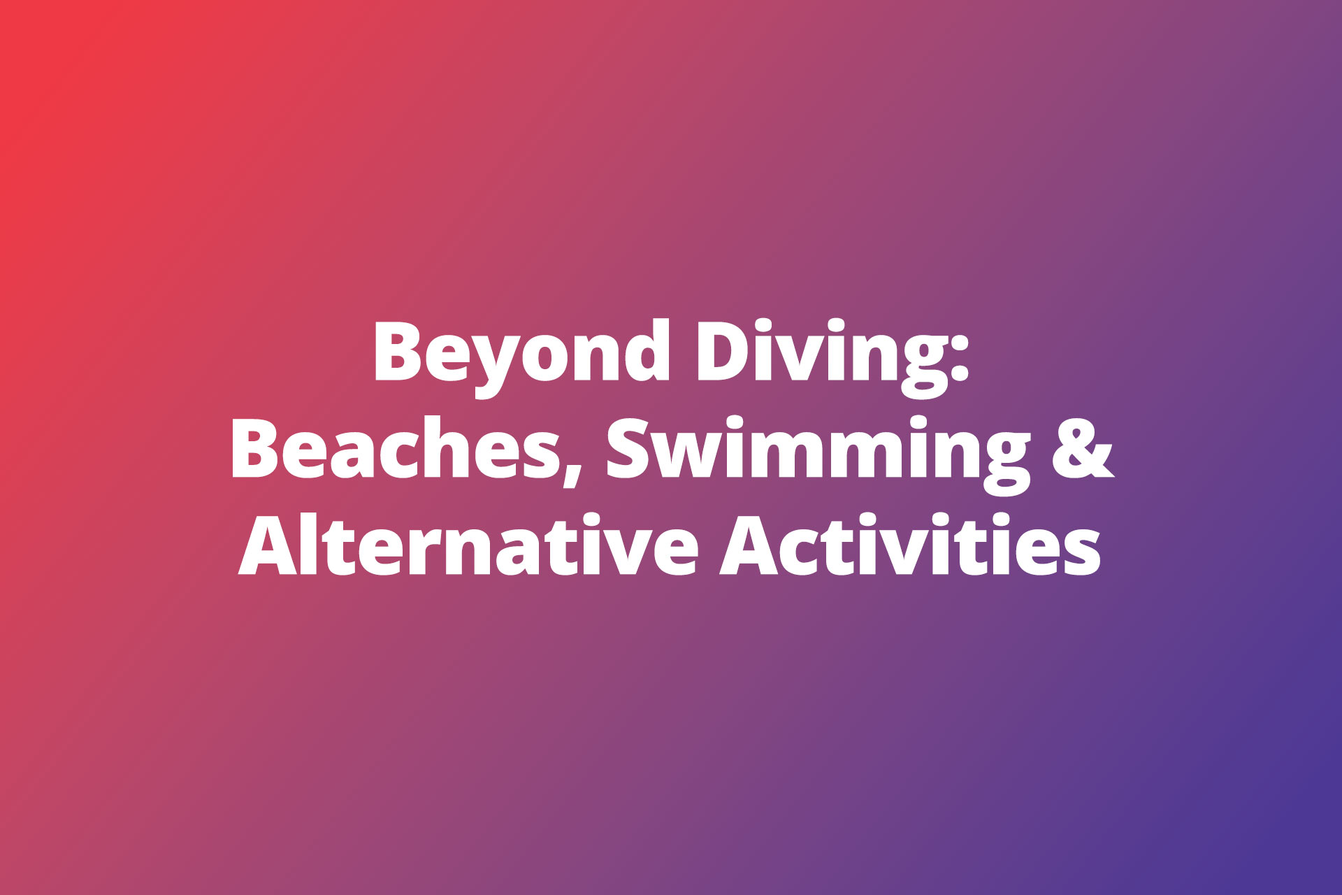 Beyond Diving: Beaches, Swimming & Alternative Activities - Bonaire ...